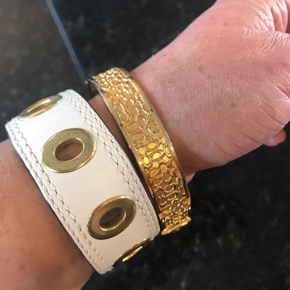 Coach | Jewelry | Coach Gold Signature C Bracelet Coach Bangle | Poshmark